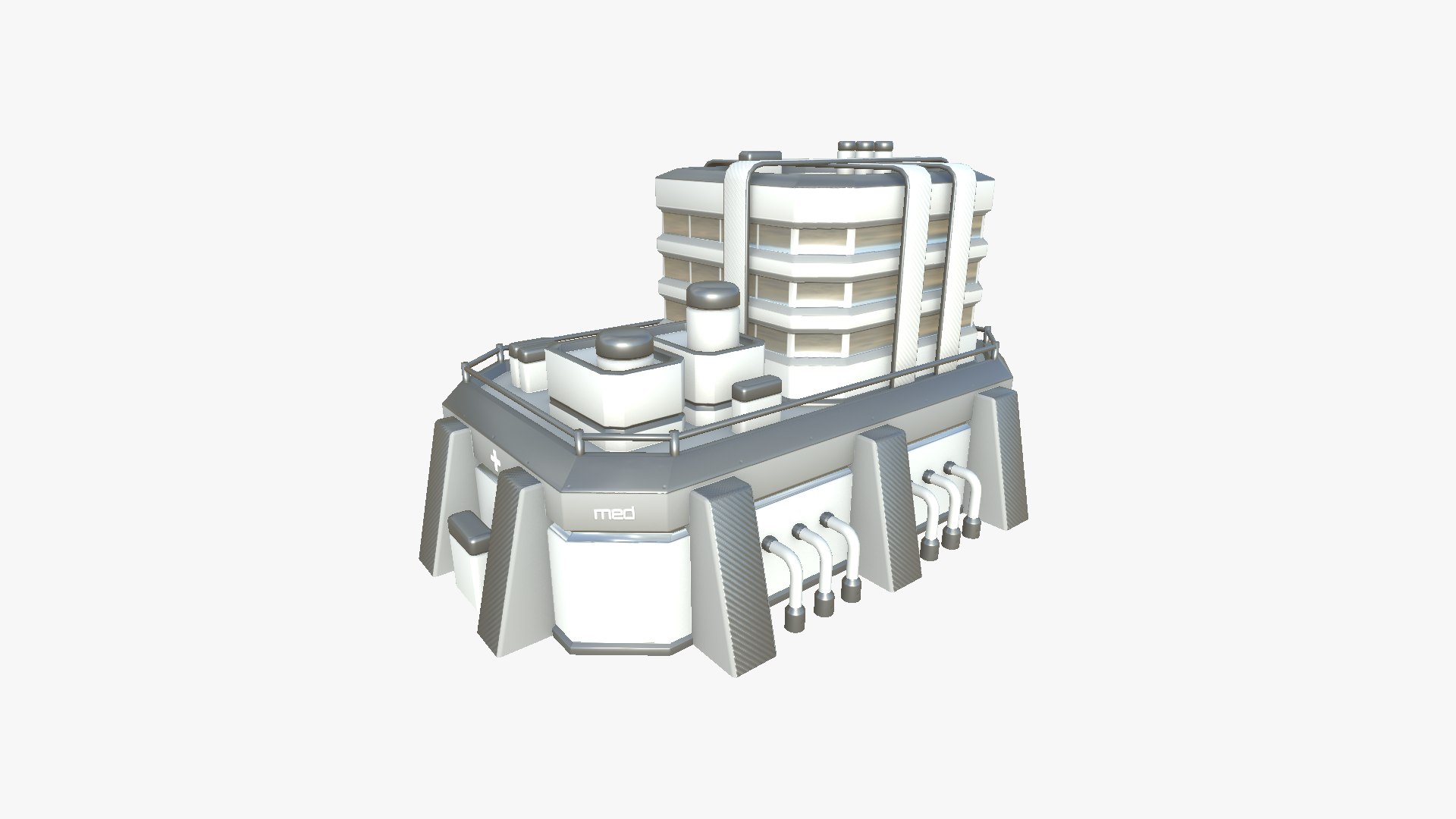 SciFi Hospital A02 White Gray - Sci Fi Exterior Design 3D - TurboSquid ...