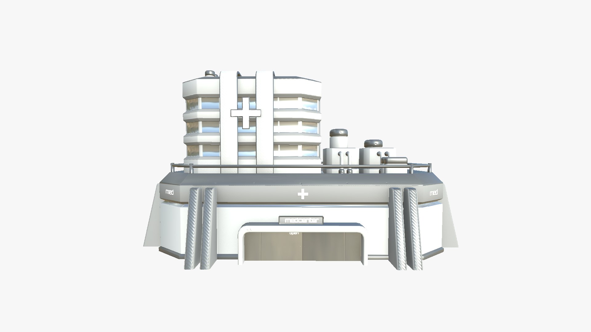 SciFi Hospital A02 White Gray - Sci Fi Exterior Design 3D - TurboSquid ...
