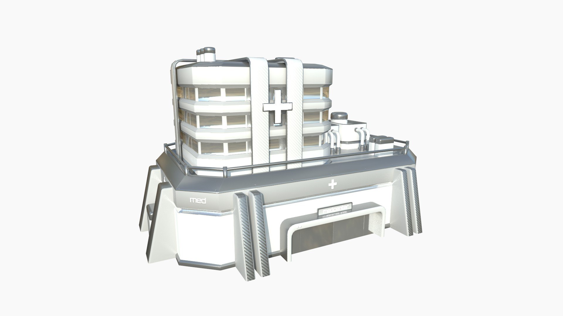SciFi Hospital A02 White Gray - Sci Fi Exterior Design 3D - TurboSquid ...