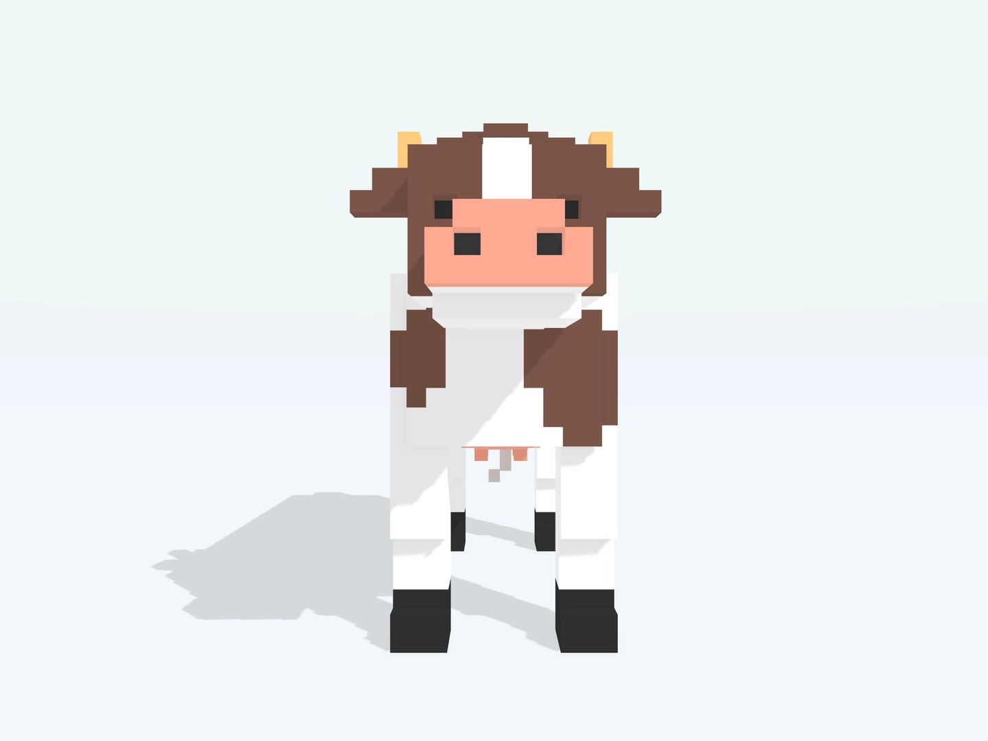 3D Voxel Farm Cow - TurboSquid 2239535