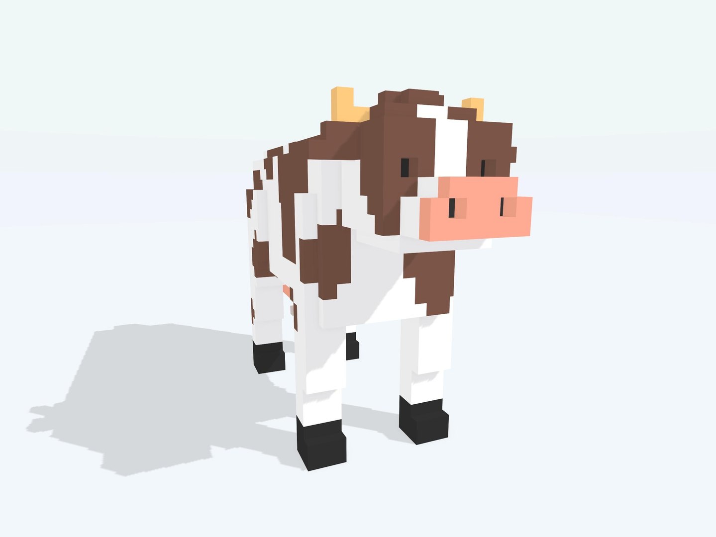 3D Voxel Farm Cow - TurboSquid 2239535