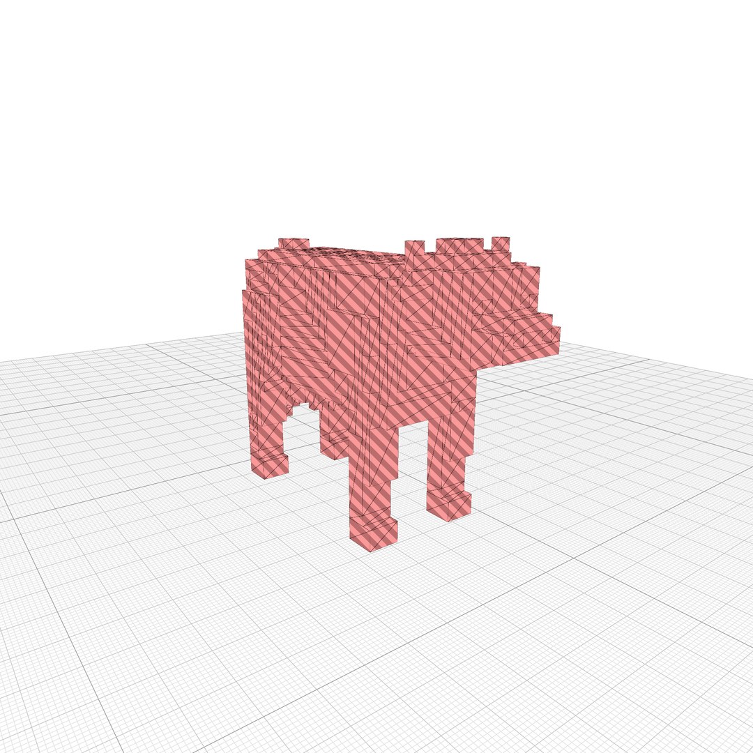 3D Voxel Farm Cow - TurboSquid 2239535