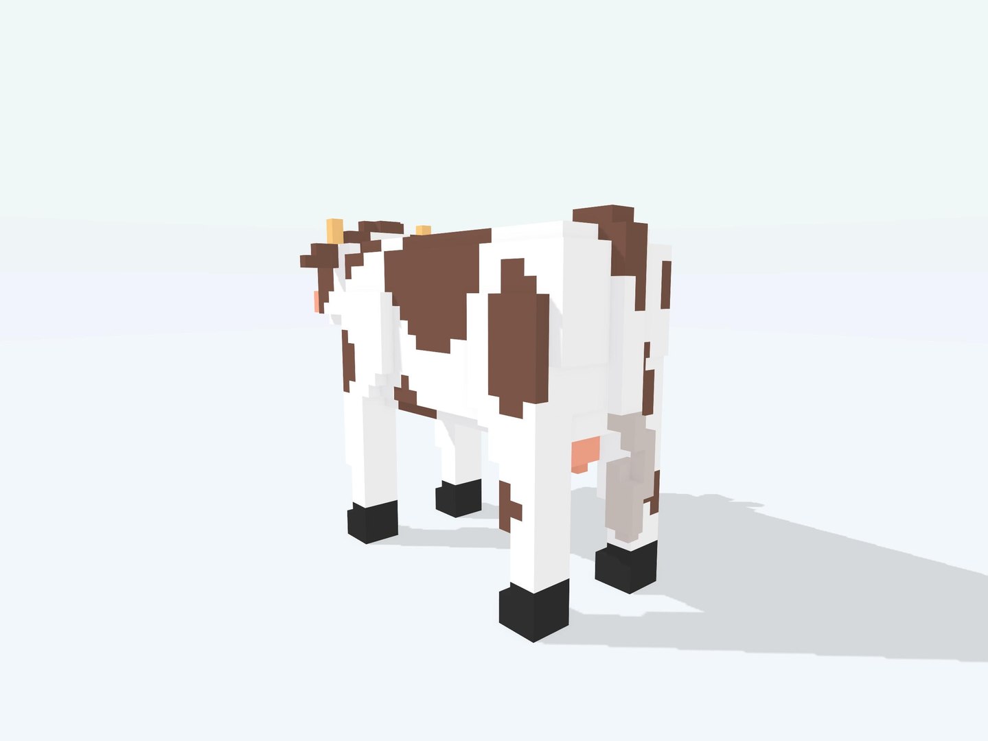3D Voxel Farm Cow - TurboSquid 2239535