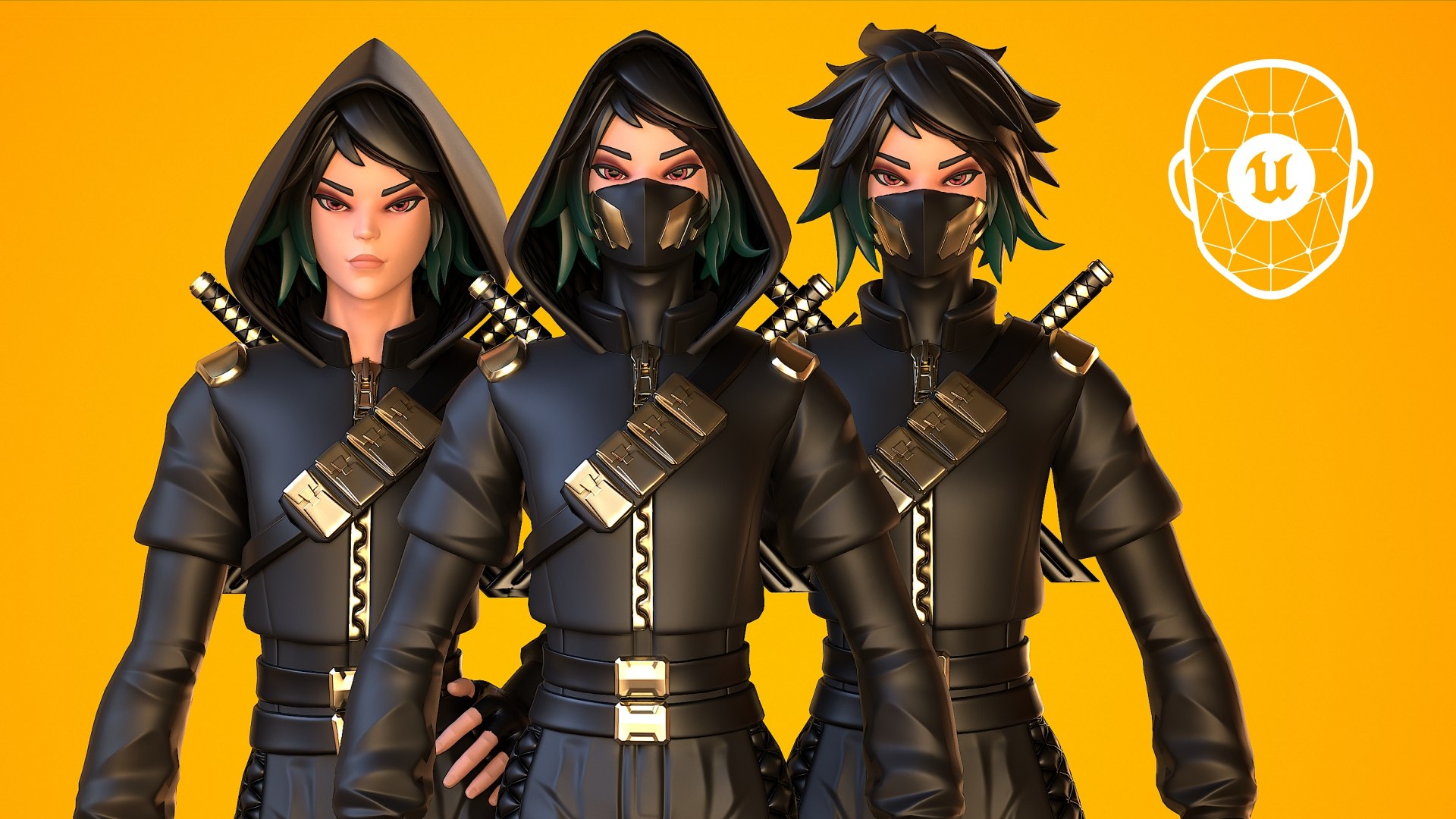 Stylized Ninja - Modular Character Model - TurboSquid 2460043