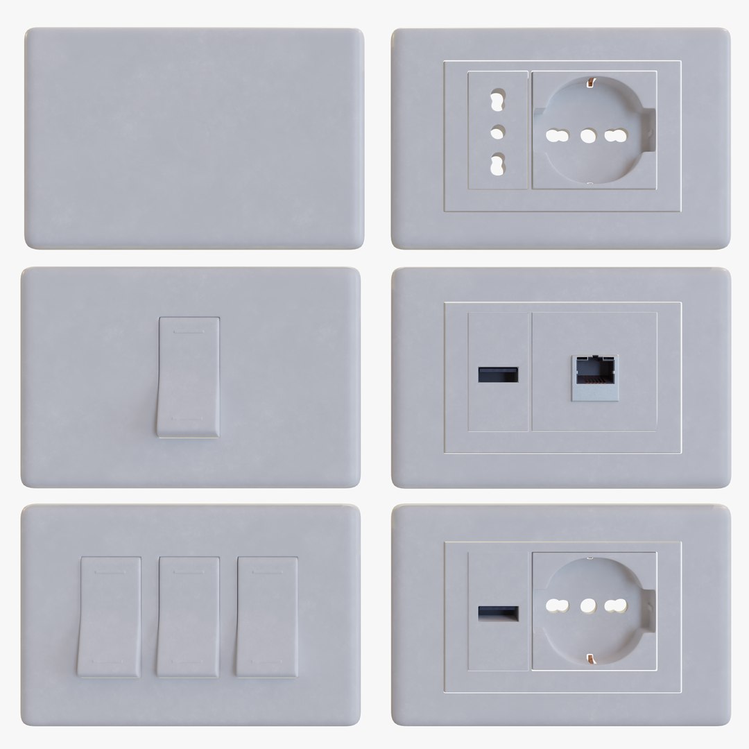 Electric Sockets - Italians 3D Model - TurboSquid 1733521