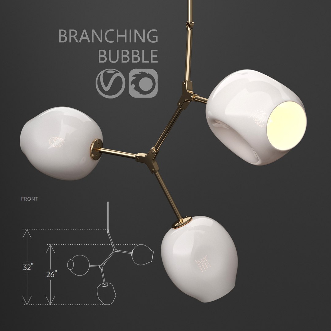Branching Bubble 3 Lamps 3D Model - TurboSquid 1286336