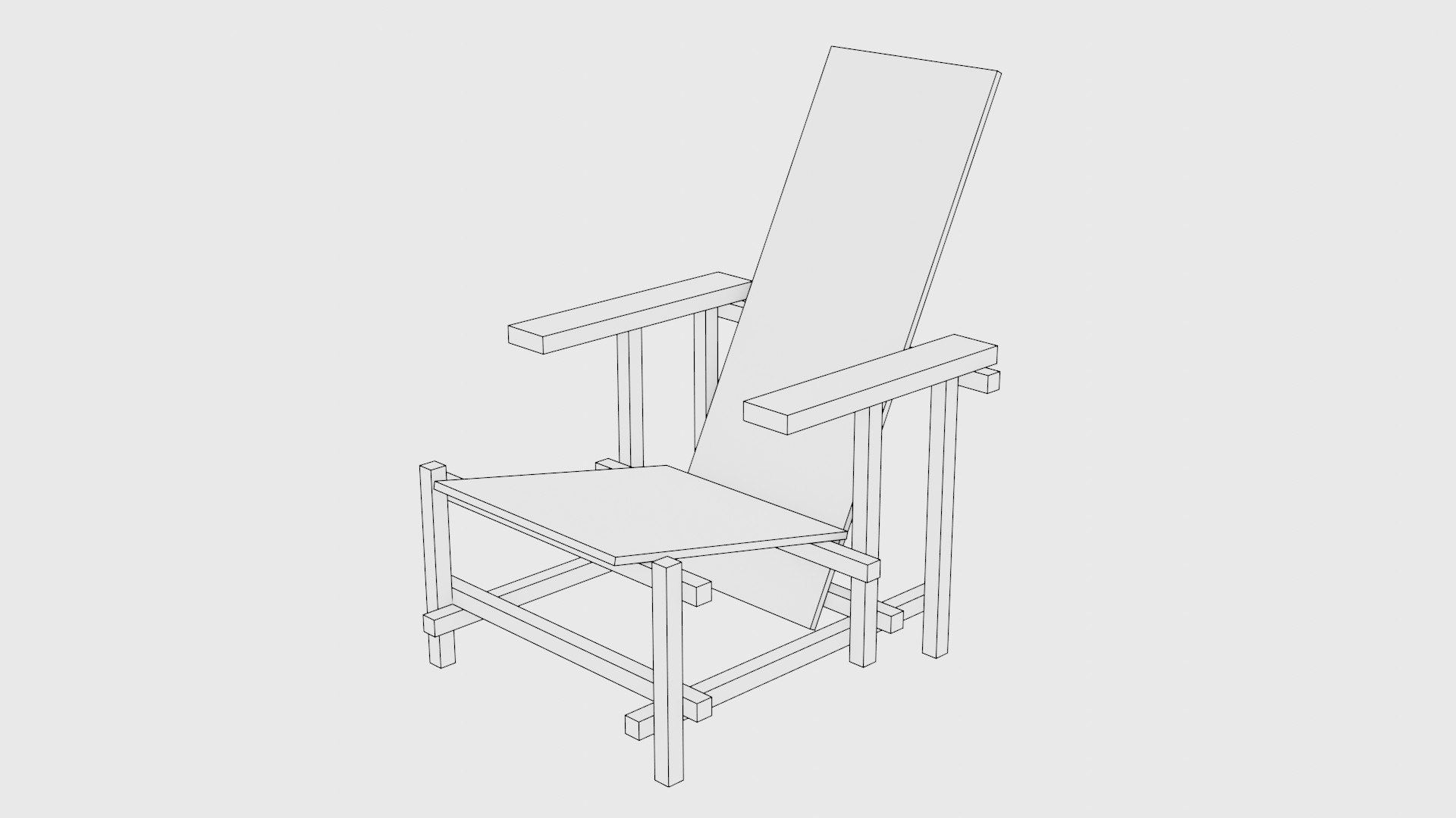 Red and blue chair 3D - TurboSquid 1835562