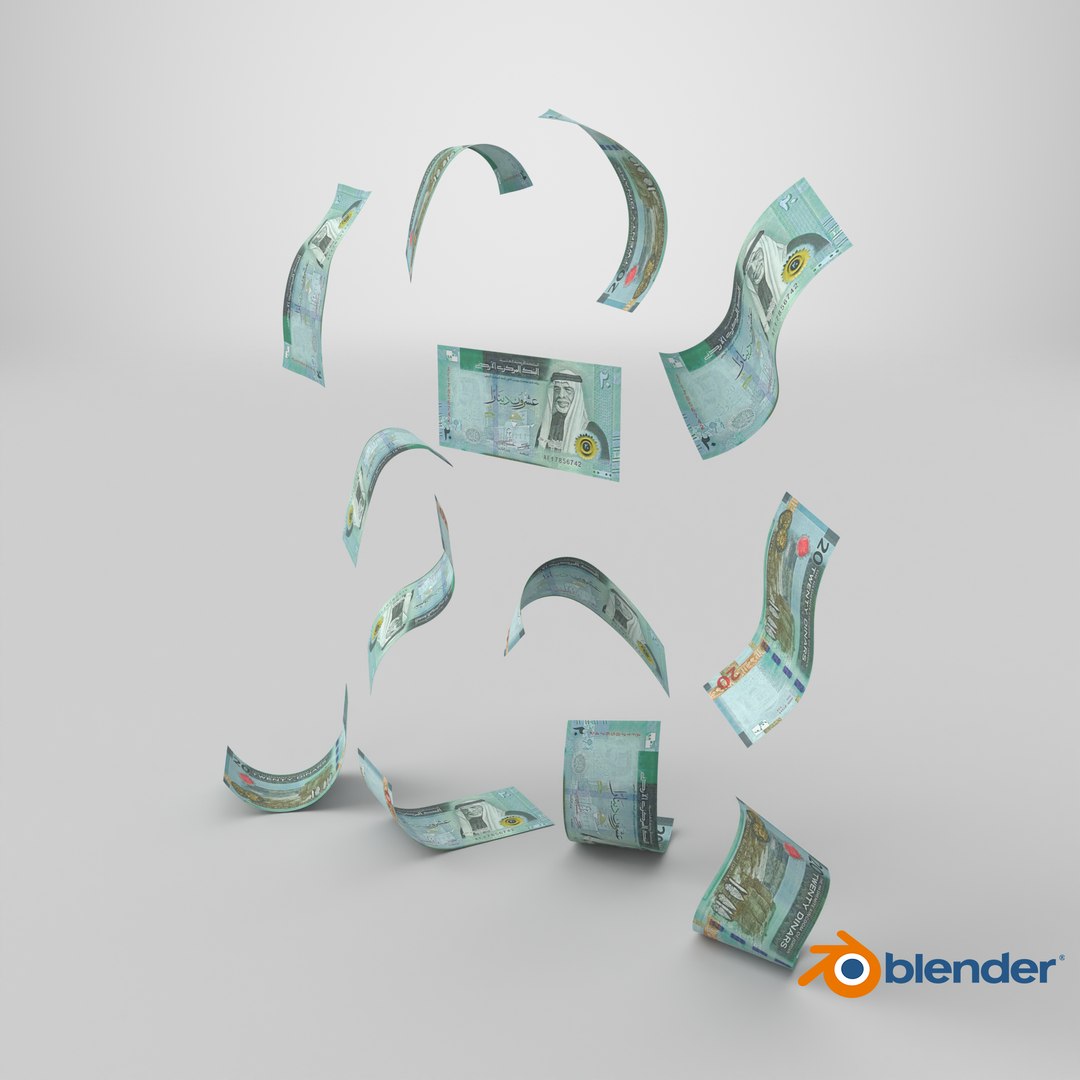 3D Jordan 20 Dinars Falling Notes - TurboSquid 2517337