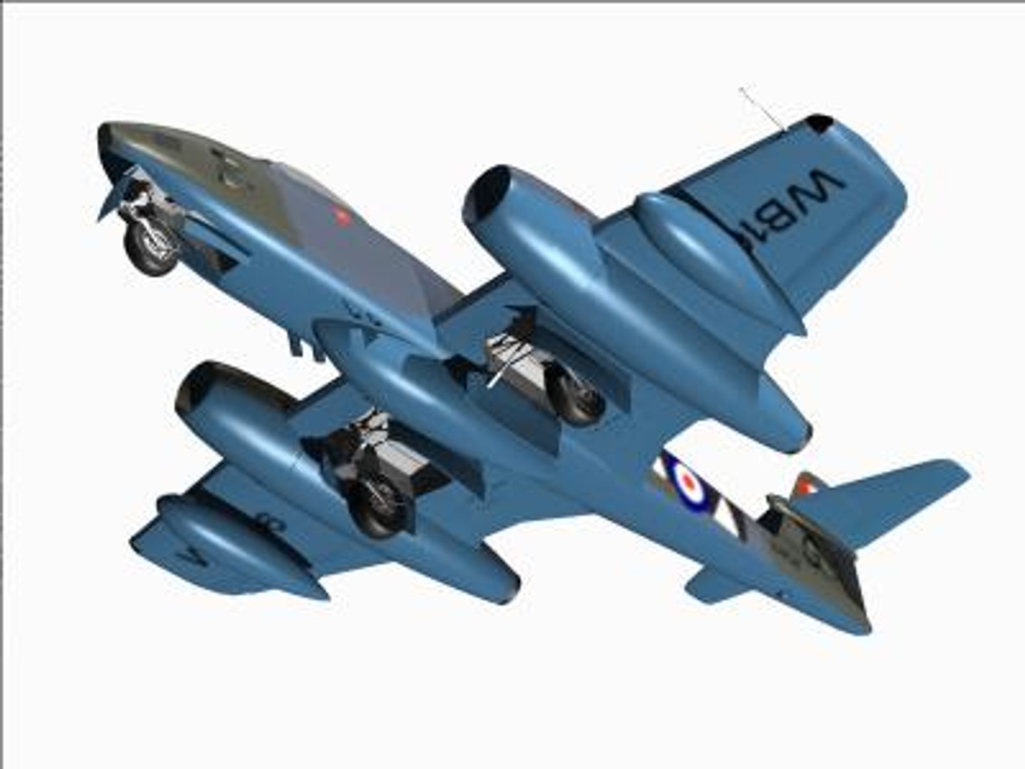 3d gloster meteor fighters jet model