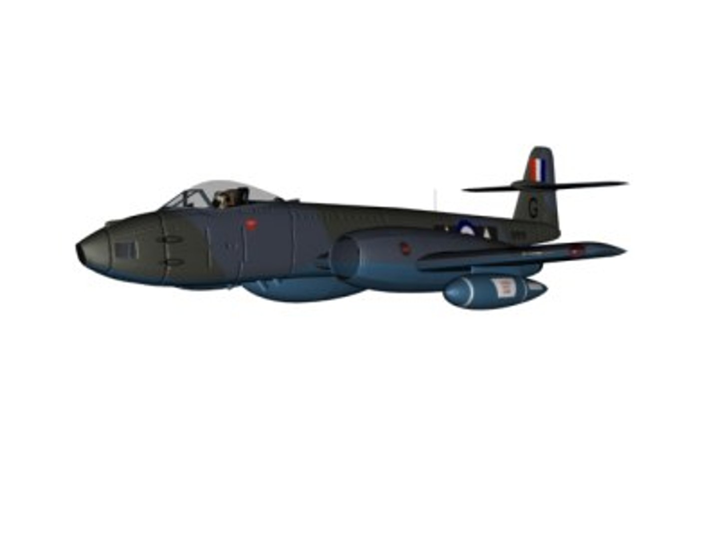 3d gloster meteor fighters jet model