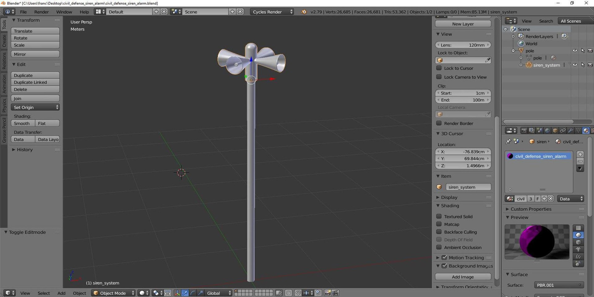Civil Defense Siren Alarm 3D - TurboSquid 1588642