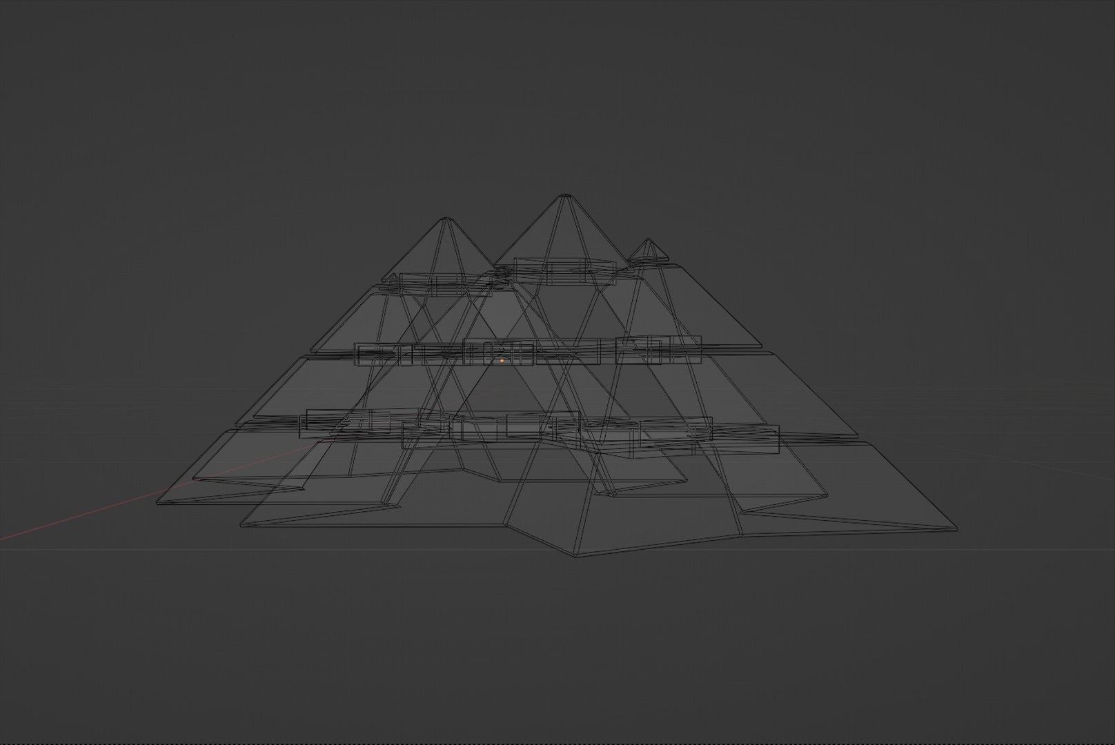 3D Futuristic Pyramidal Build Two Peaks model - TurboSquid 1951958