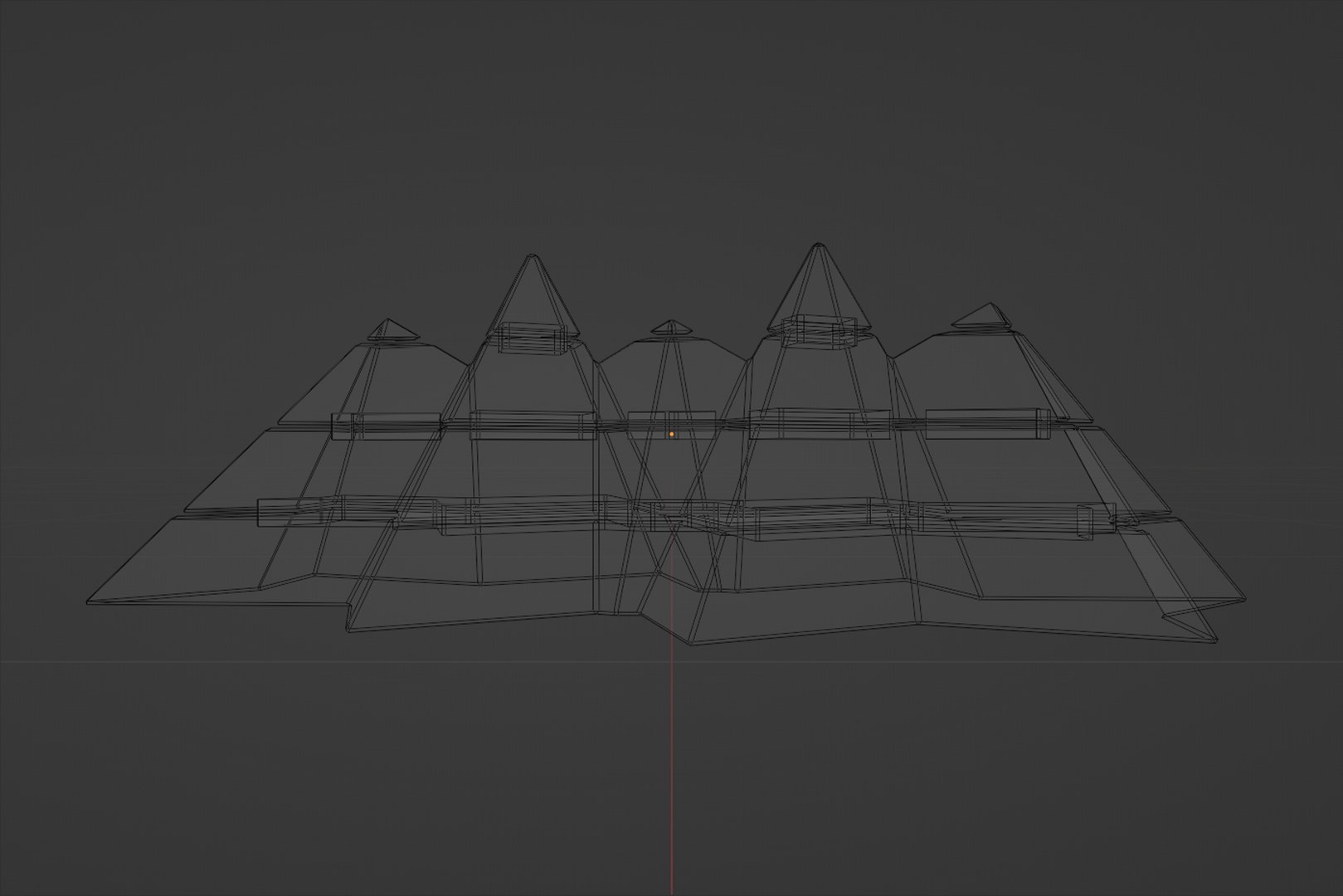 3D Futuristic Pyramidal Build Two Peaks model - TurboSquid 1951958