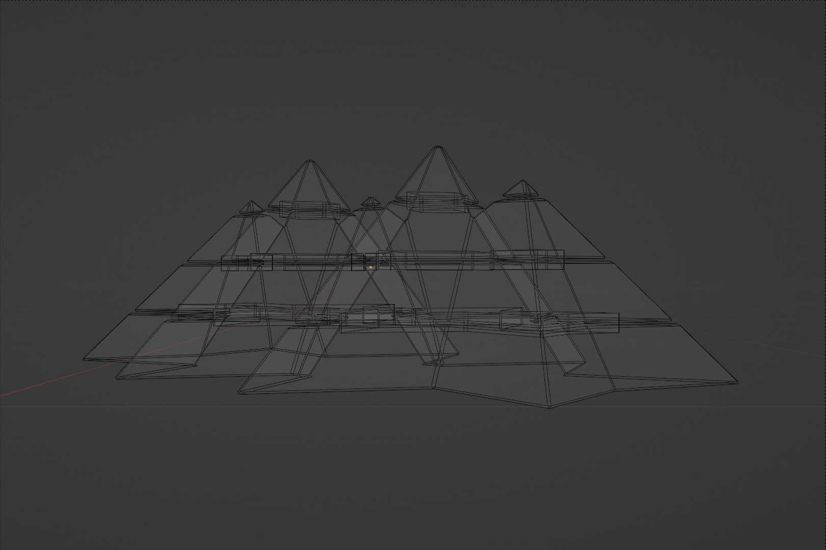 3D Futuristic Pyramidal Build Two Peaks model - TurboSquid 1951958