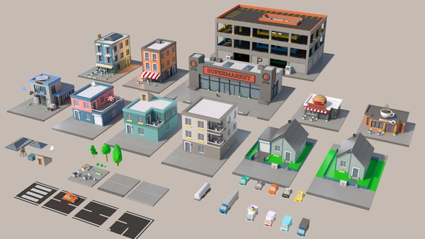 Cartoon City 3D Models for Download | TurboSquid