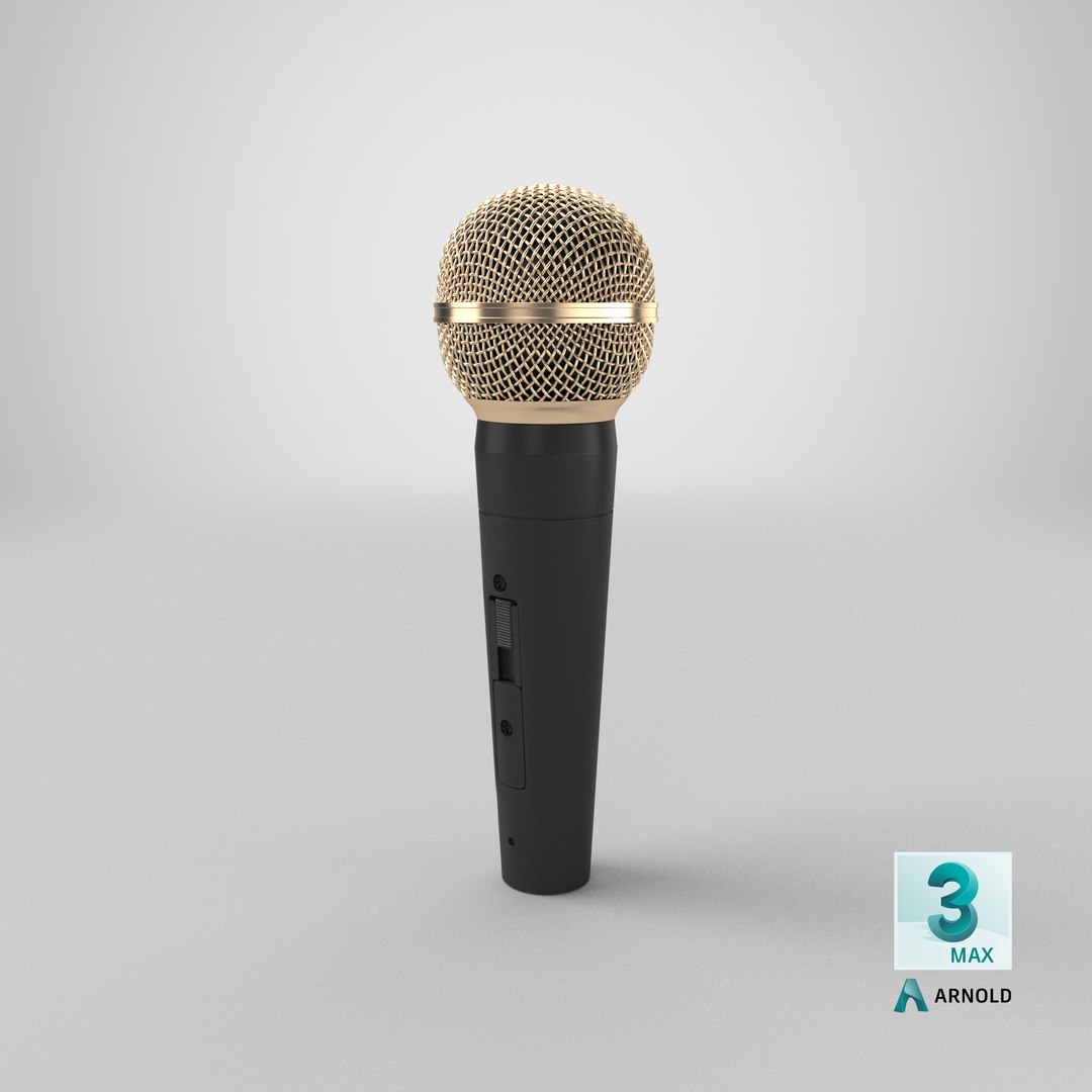 3D Golden Microphone - TurboSquid 1820330