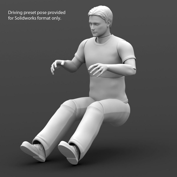 3d poseable male solidworks cad