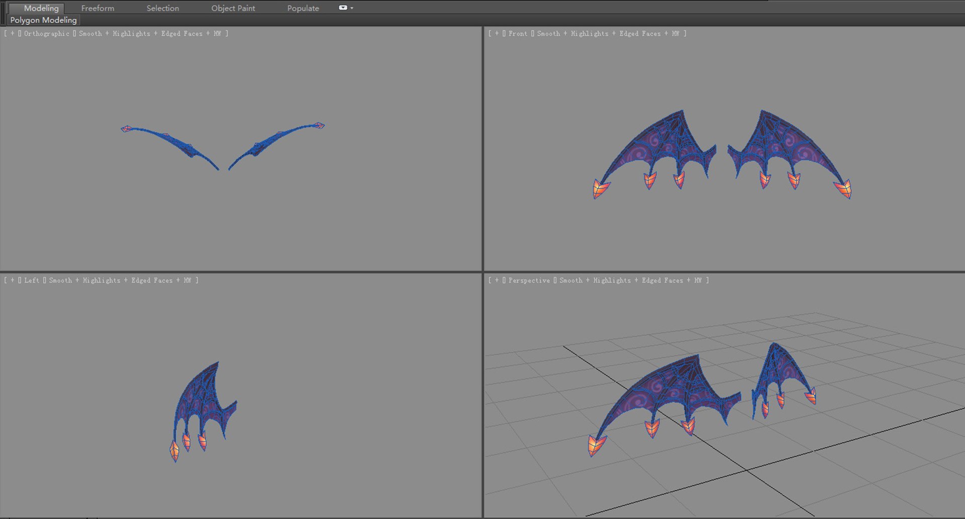 Cartoon Black Devil Wing - Halloween 3D Model - TurboSquid 2104543