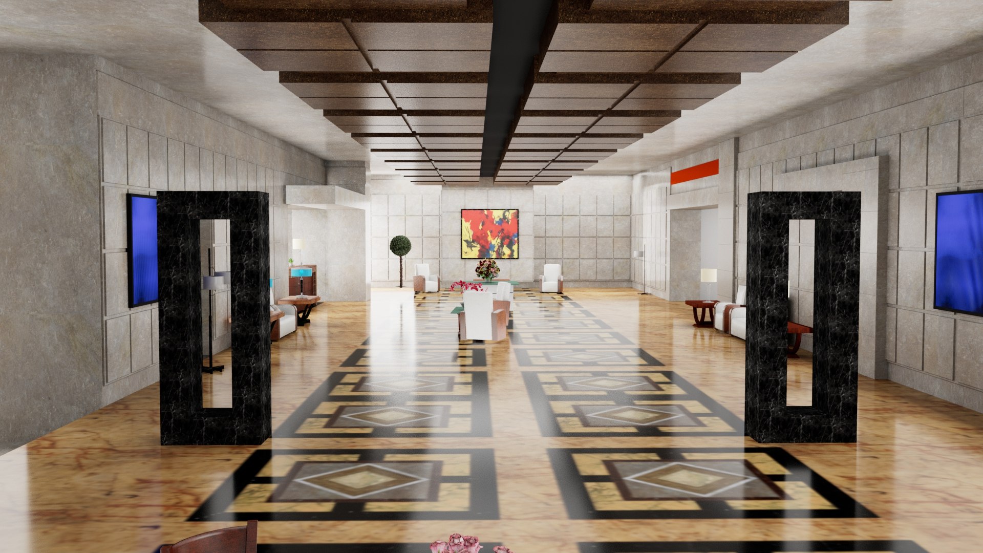 3D Model Modern Lobby Interior 3D Model - TurboSquid 2290788