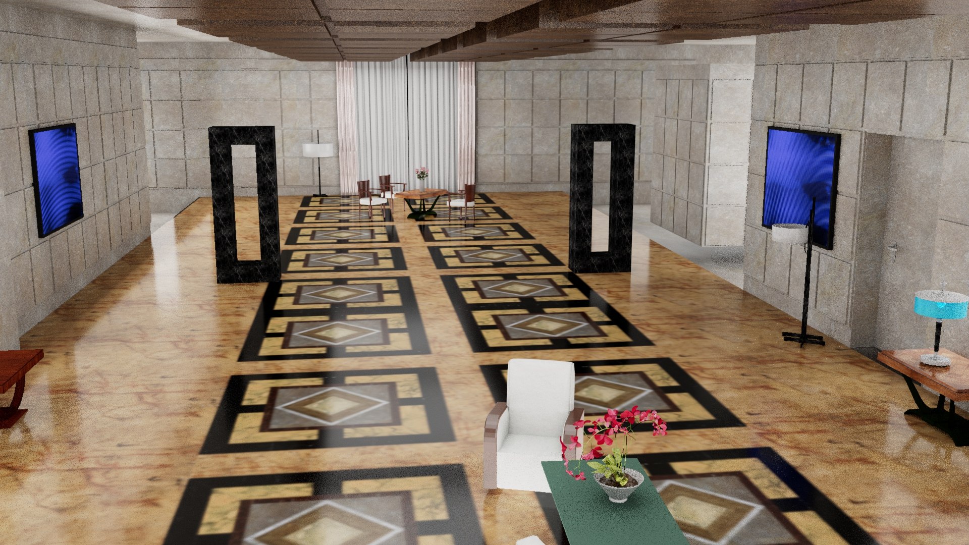 3D Model Modern Lobby Interior 3D Model - TurboSquid 2290788