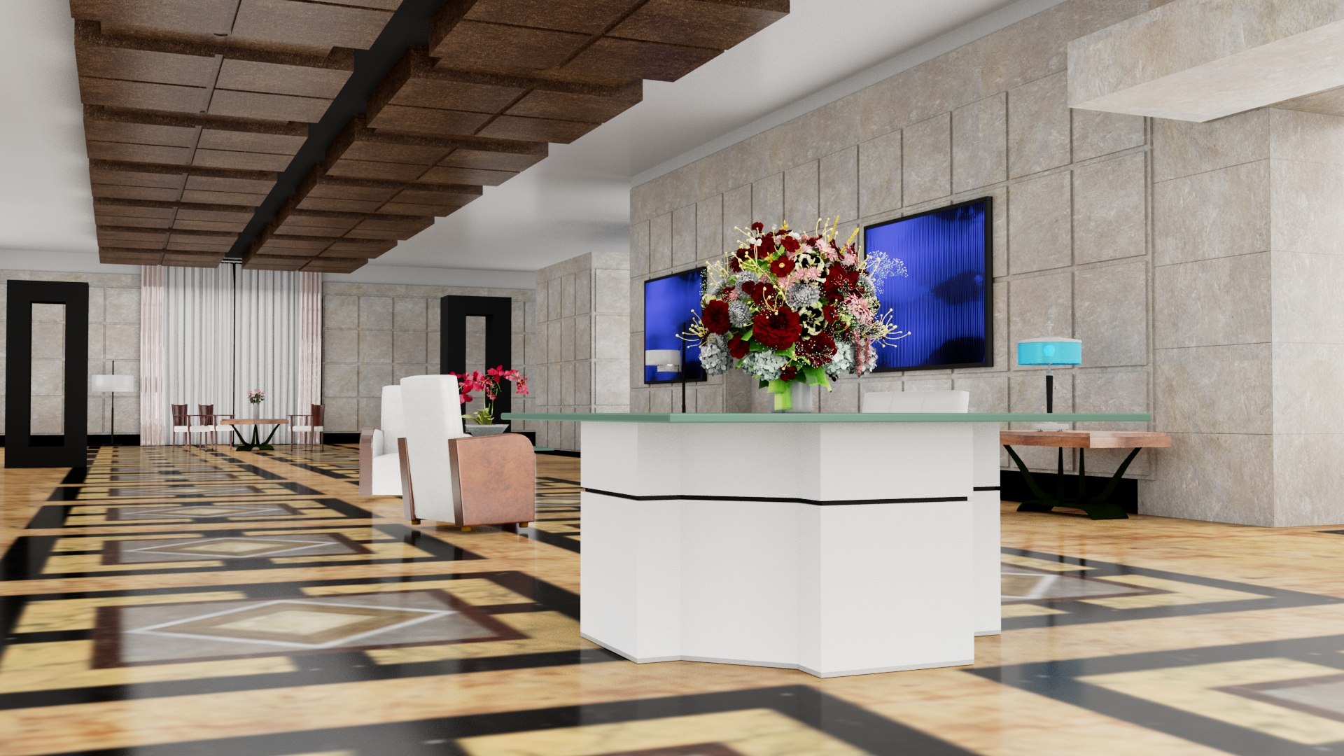 3D Model Modern Lobby Interior 3D Model - TurboSquid 2290788