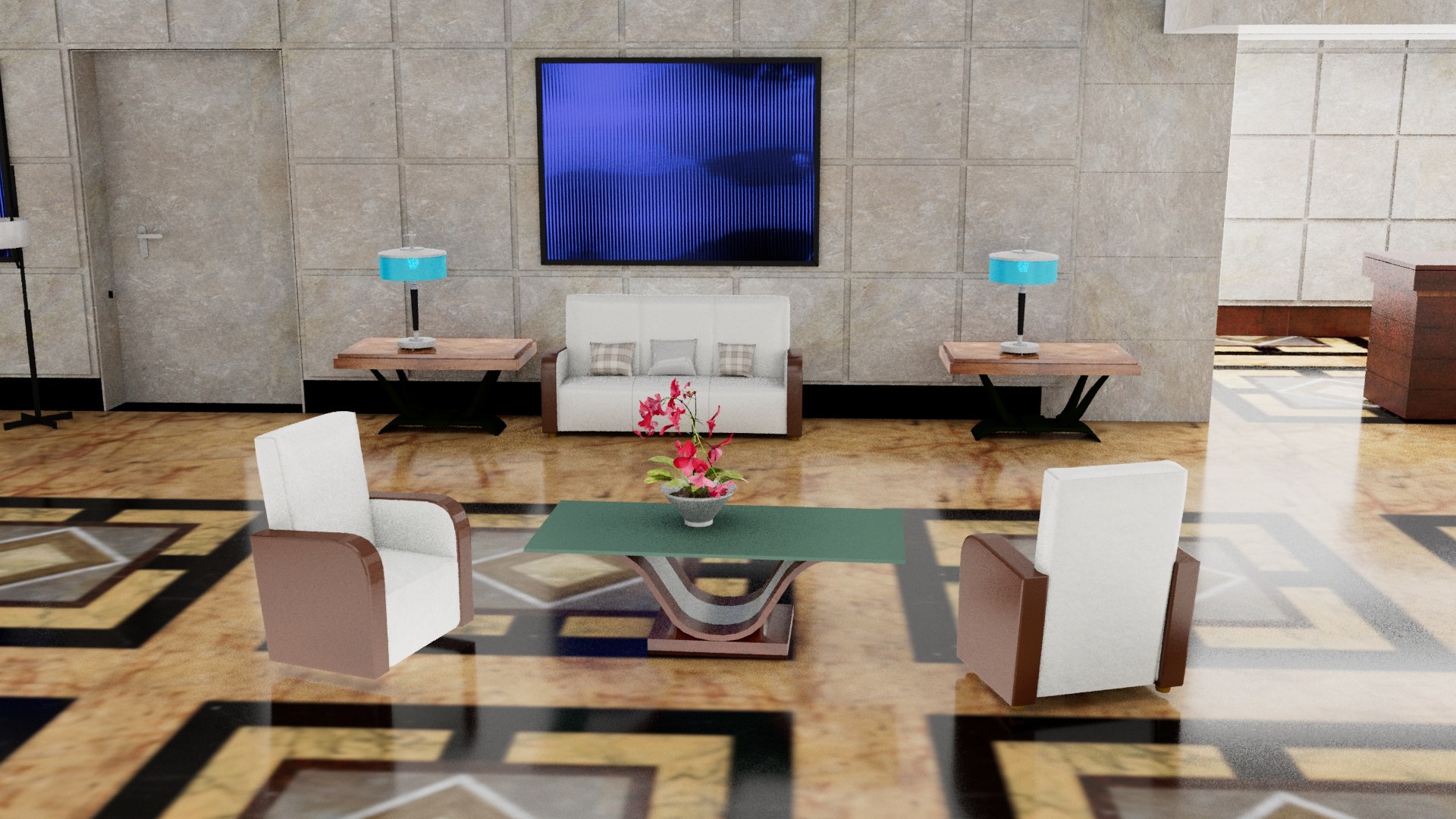 3D Model Modern Lobby Interior 3D Model - TurboSquid 2290788
