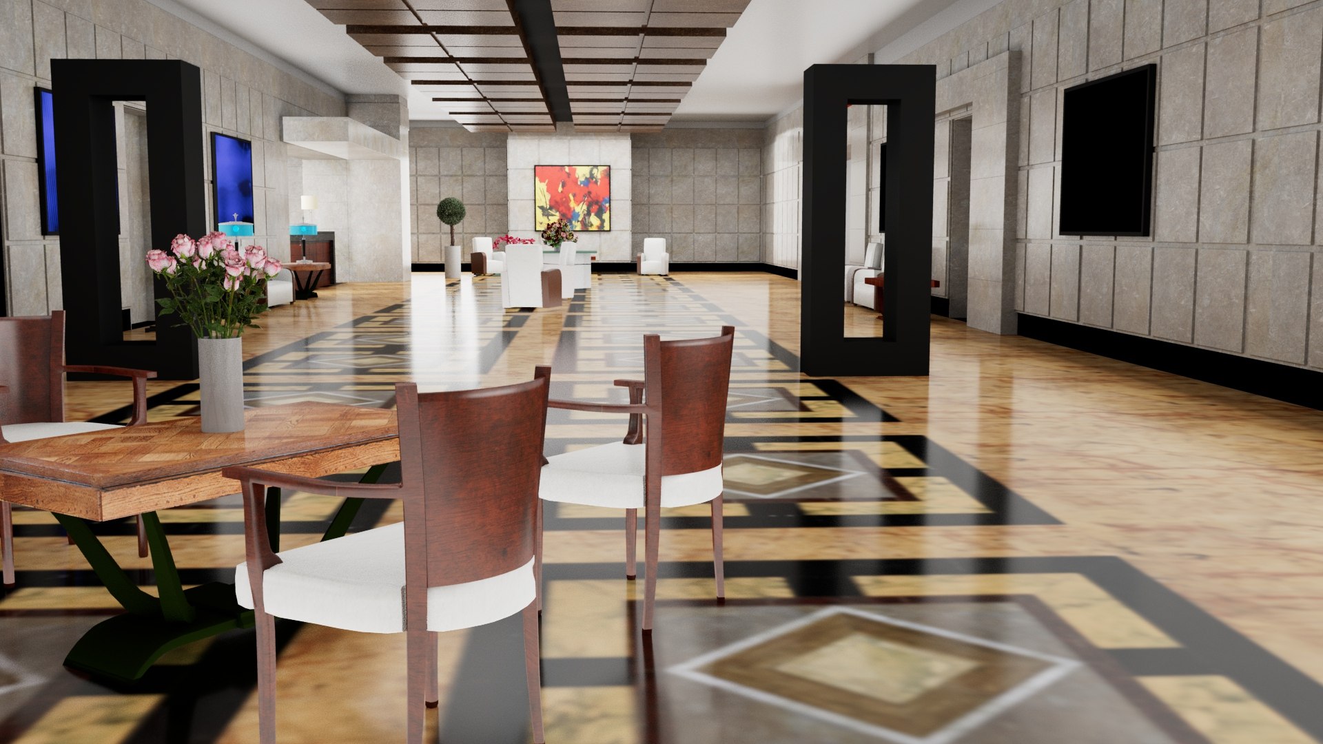3D Model Modern Lobby Interior 3D Model - TurboSquid 2290788