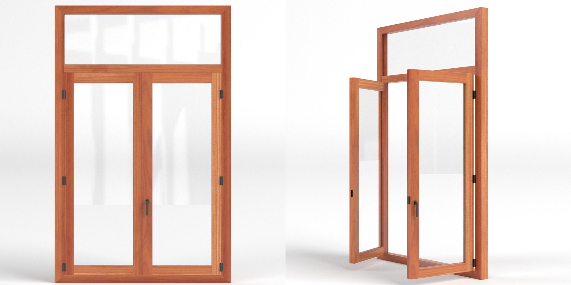 Double Window With Transom Model - TurboSquid 2215800