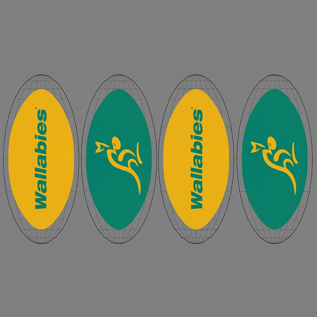 Rugby Ball Wallabies L1494 3D model - TurboSquid 1786688