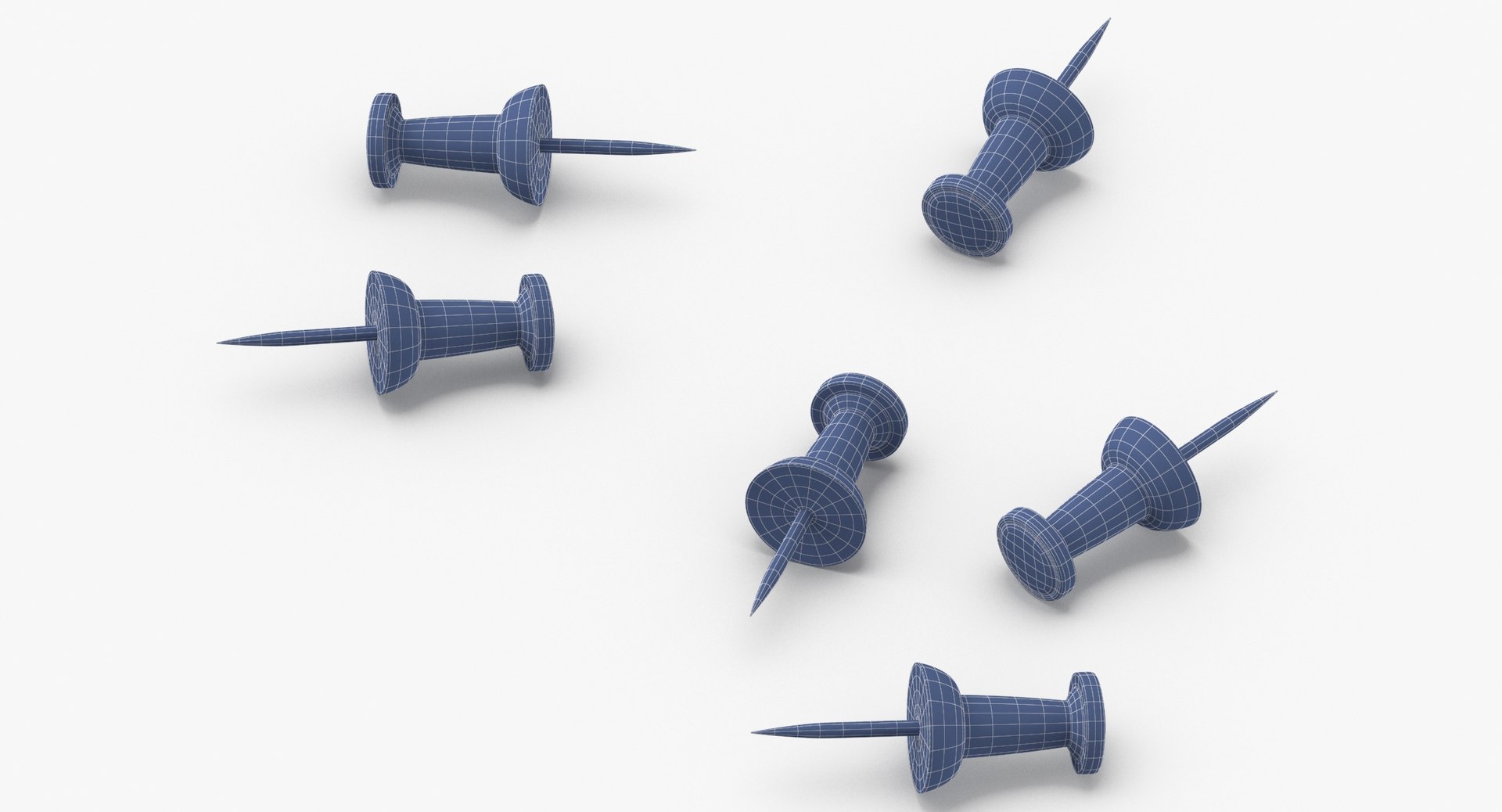 3D plastic tacks push pins - TurboSquid 1463372