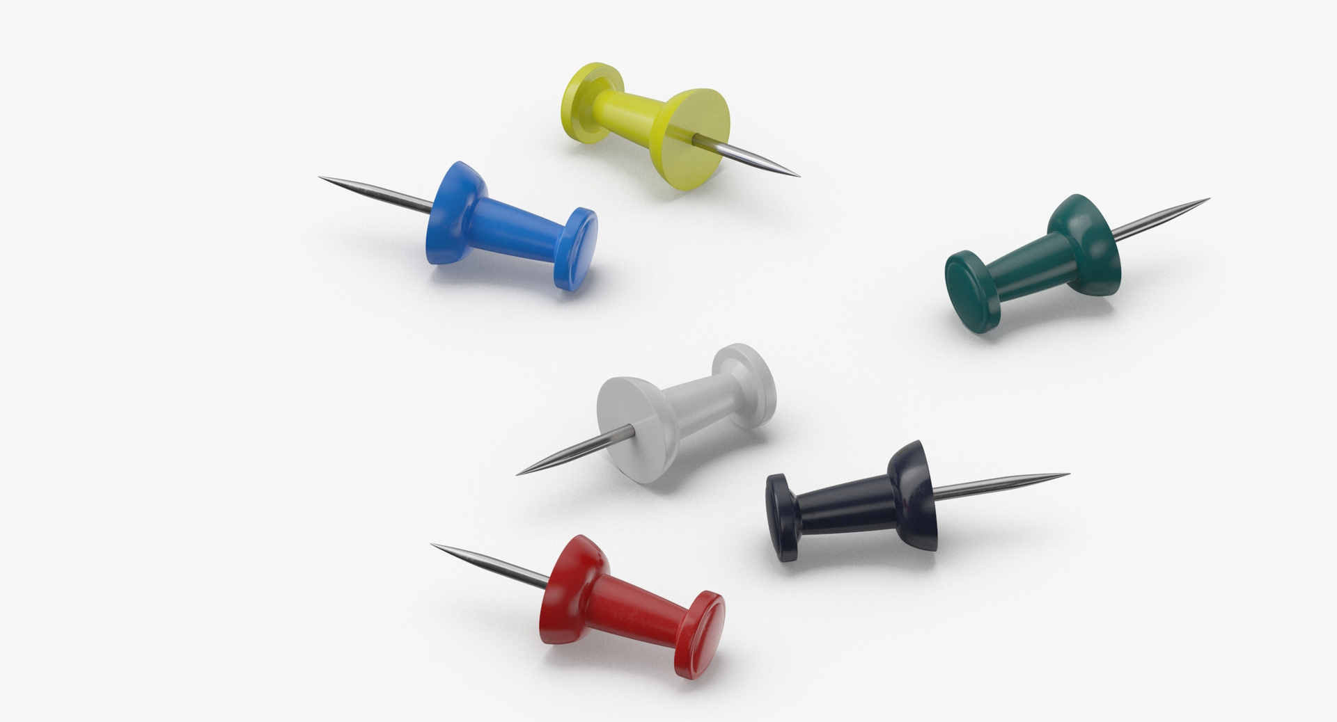3D plastic tacks push pins - TurboSquid 1463372