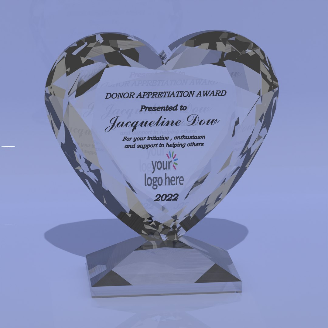 Crystal heart award 3D - TurboSquid 1858898