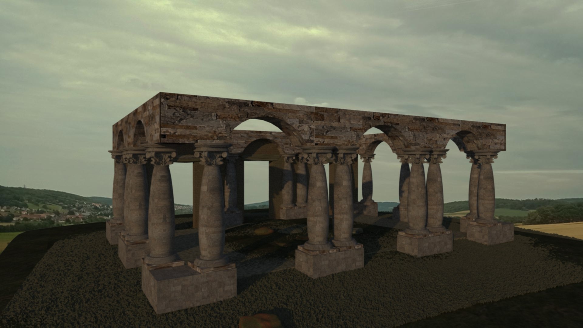 3D Ruins On The Hill - TurboSquid 1912313