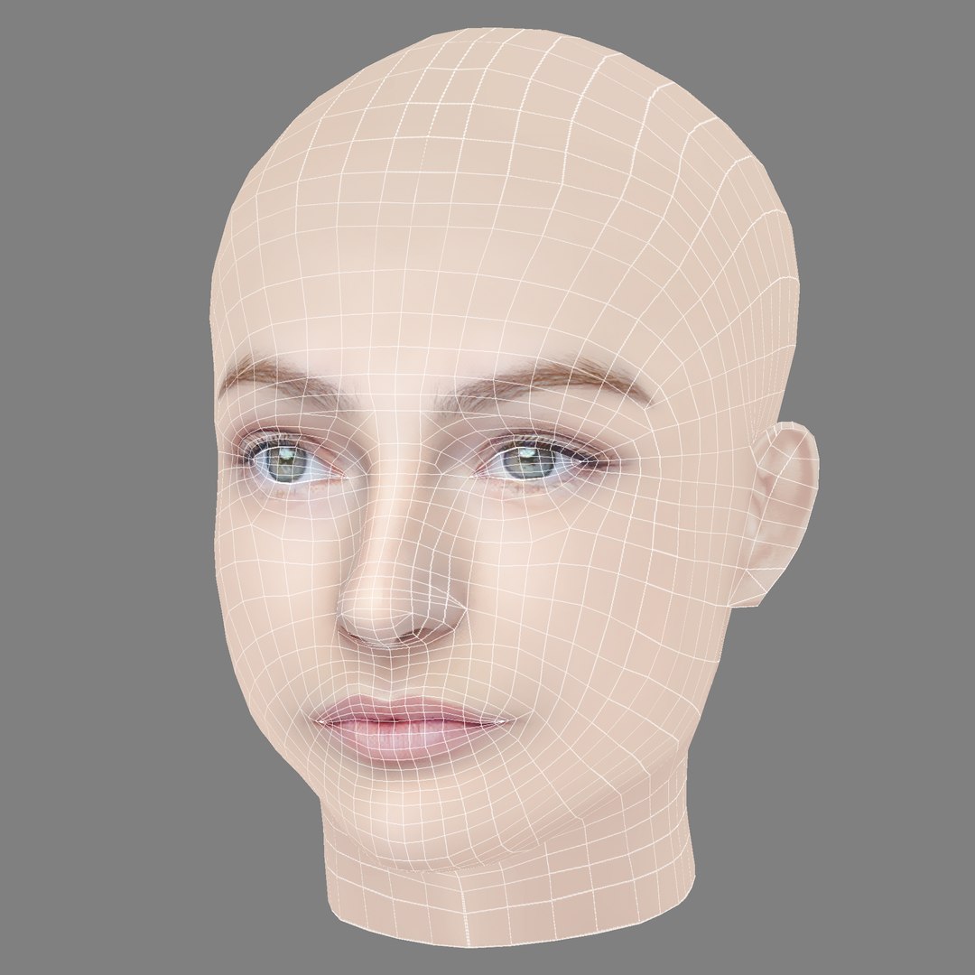 Hannah Monson Head - No Hair - Low Poly Head For Game Model - TurboSquid 2373288
