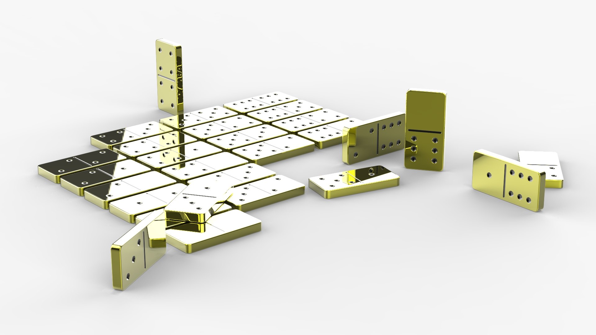 Gold Domino 3D Model - TurboSquid 1859579