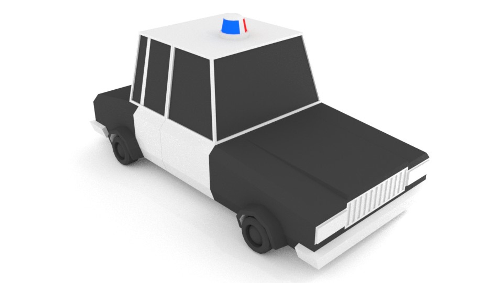 blender police car 3d model