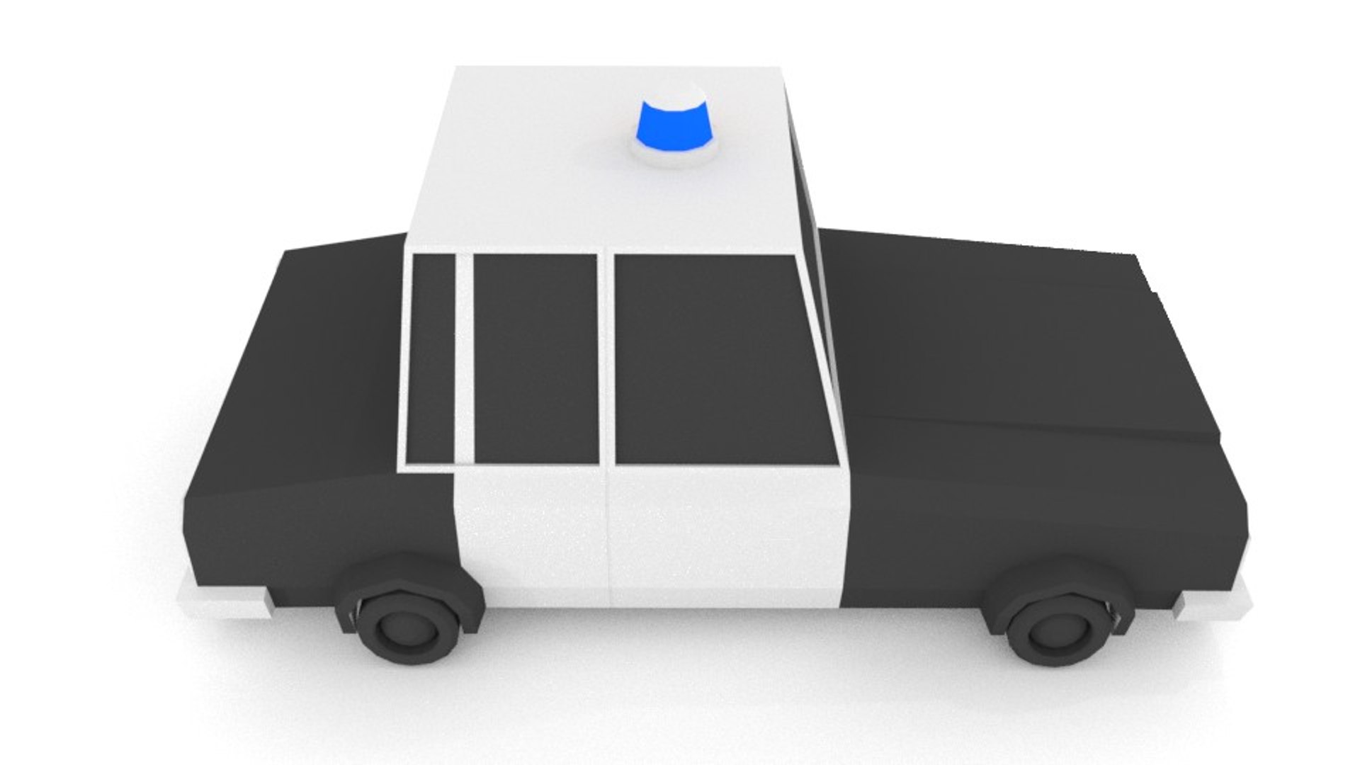 blender police car 3d model