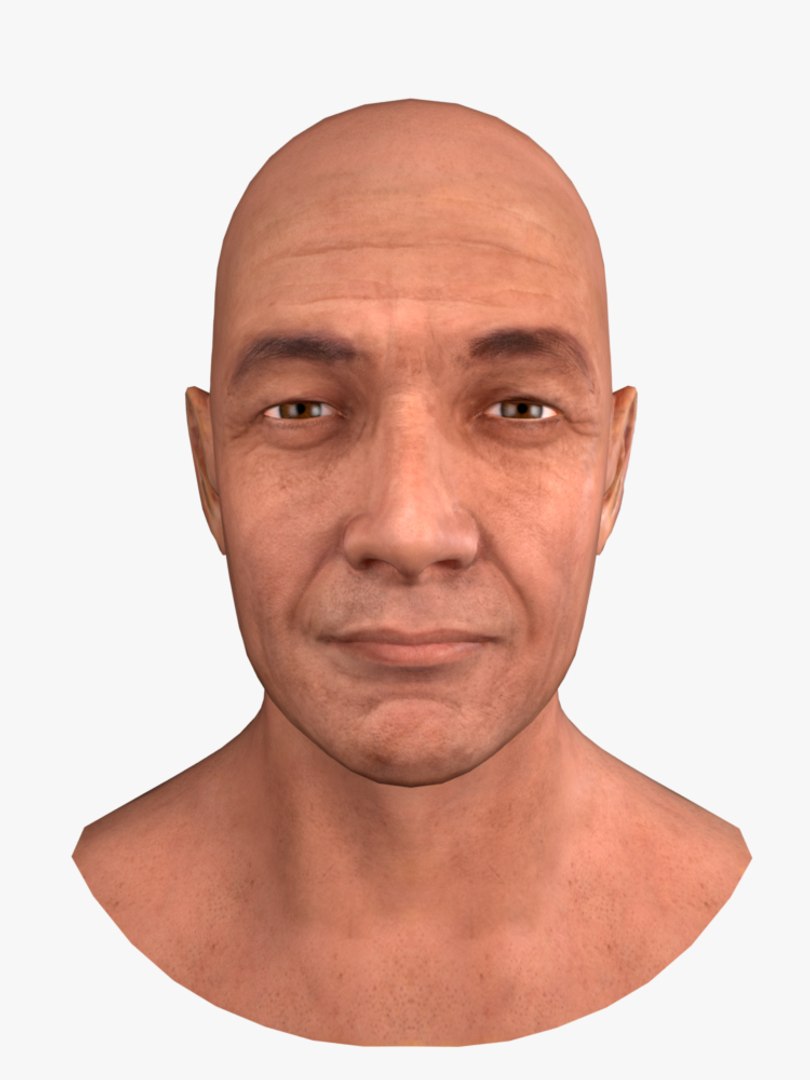 male head human skin obj