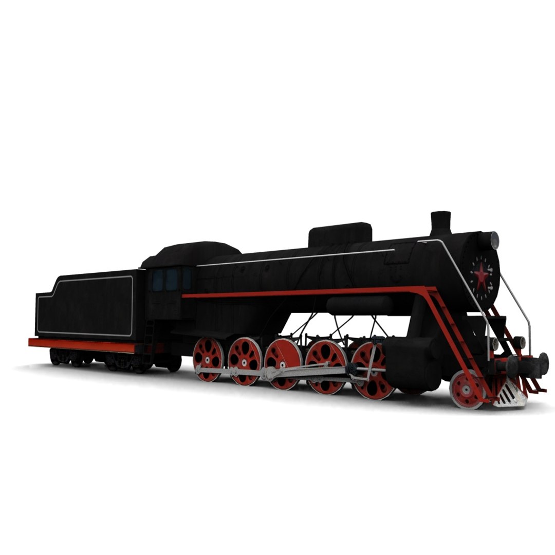 3d Low-poly Steam Locomotive L Model