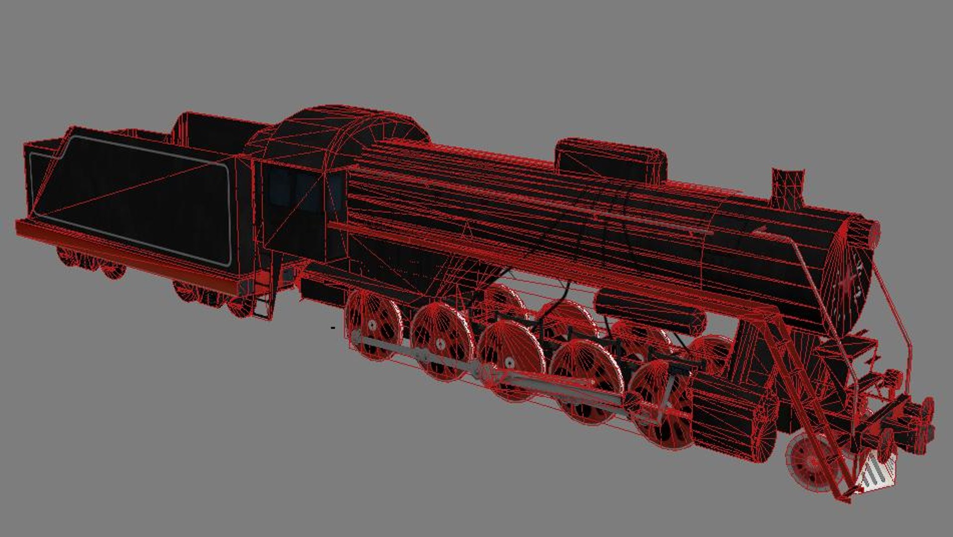 3d Low-poly Steam Locomotive L Model