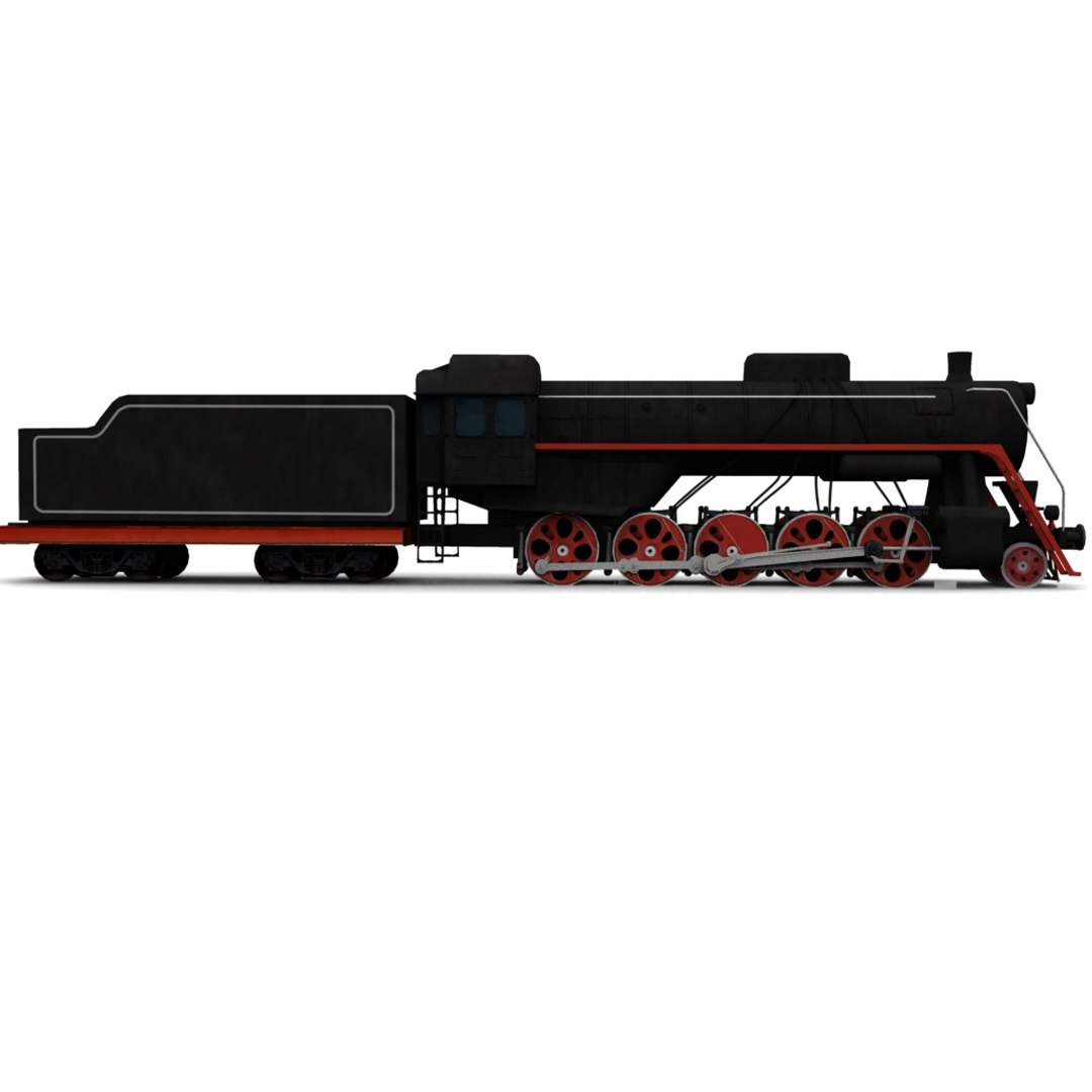 3d Low-poly Steam Locomotive L Model