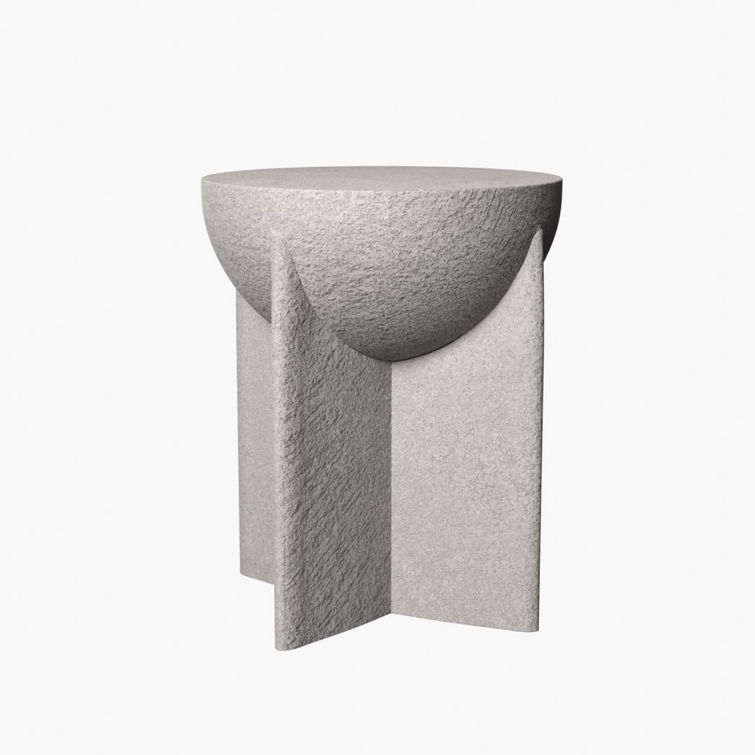 Lava Stone Side Table 3D - TurboSquid 2086589