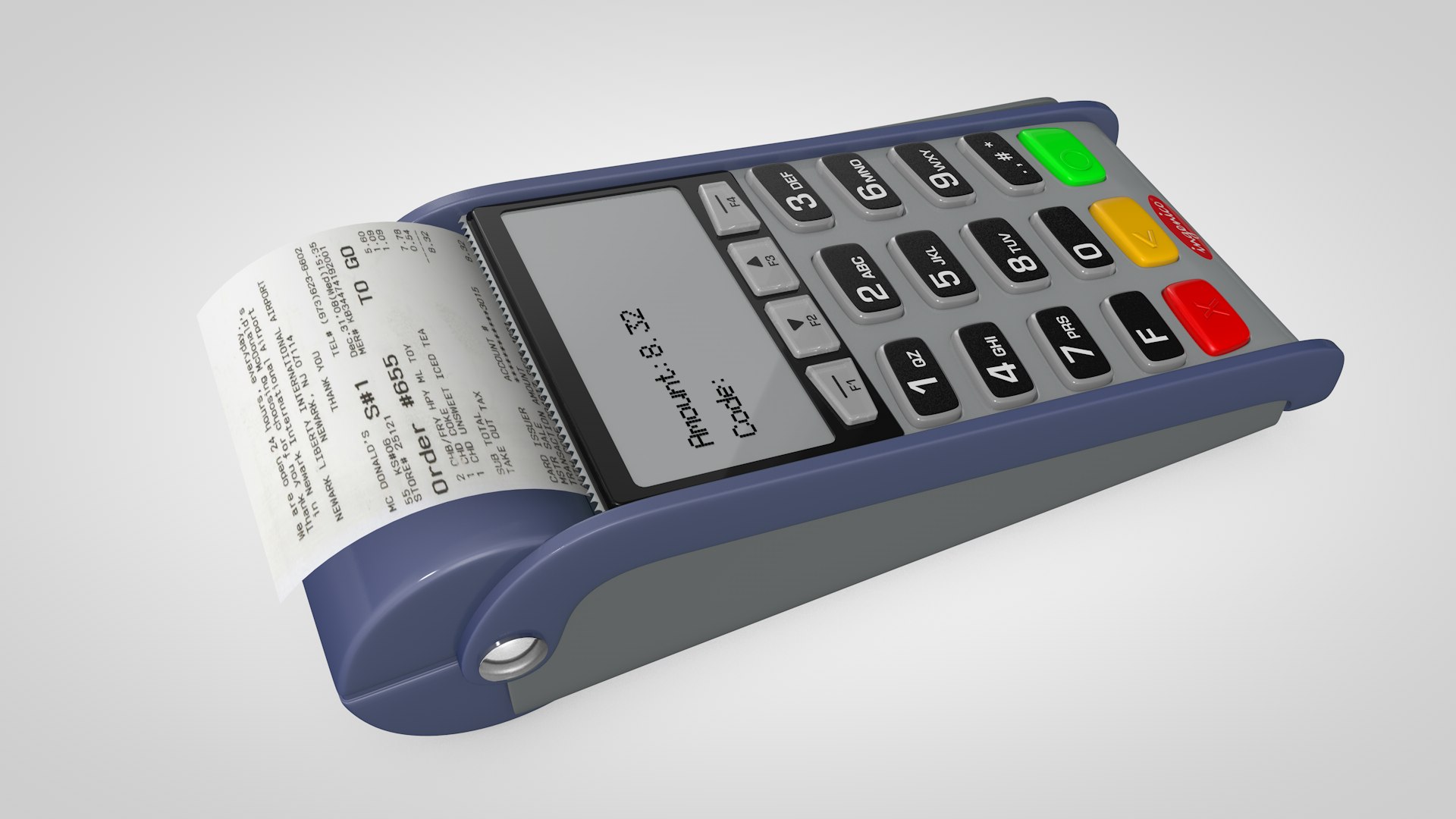 Credit Card Terminal 3d Model