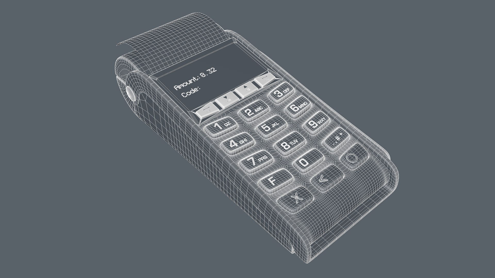 Credit Card Terminal 3d Model