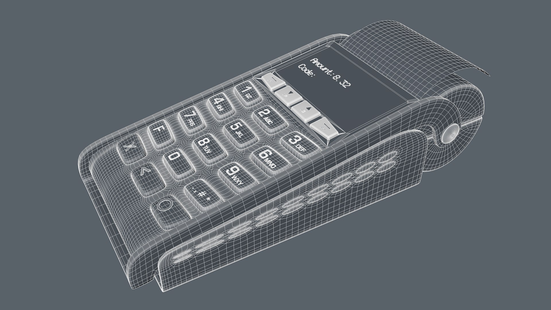 Credit Card Terminal 3d Model