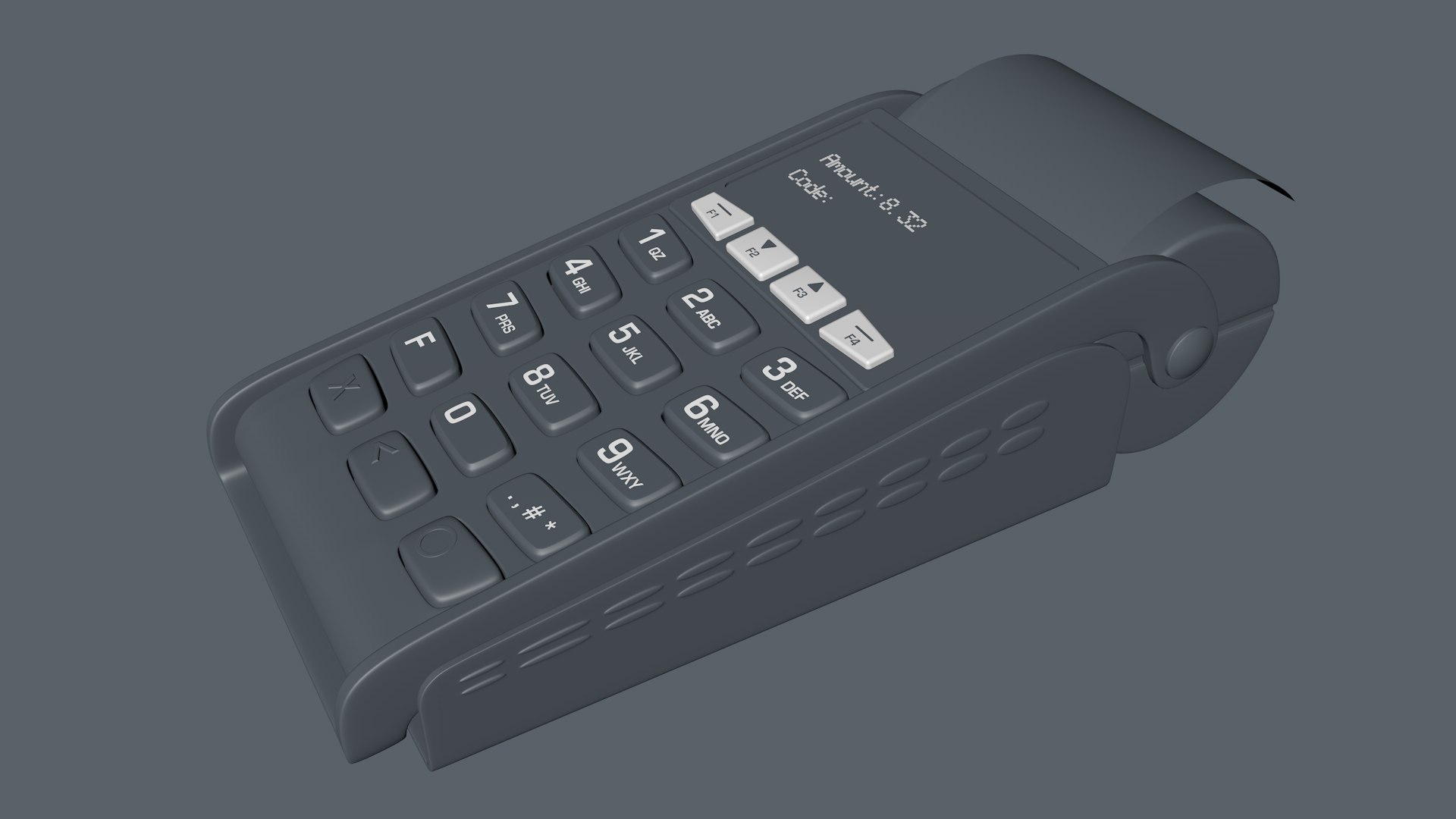 Credit Card Terminal 3d Model