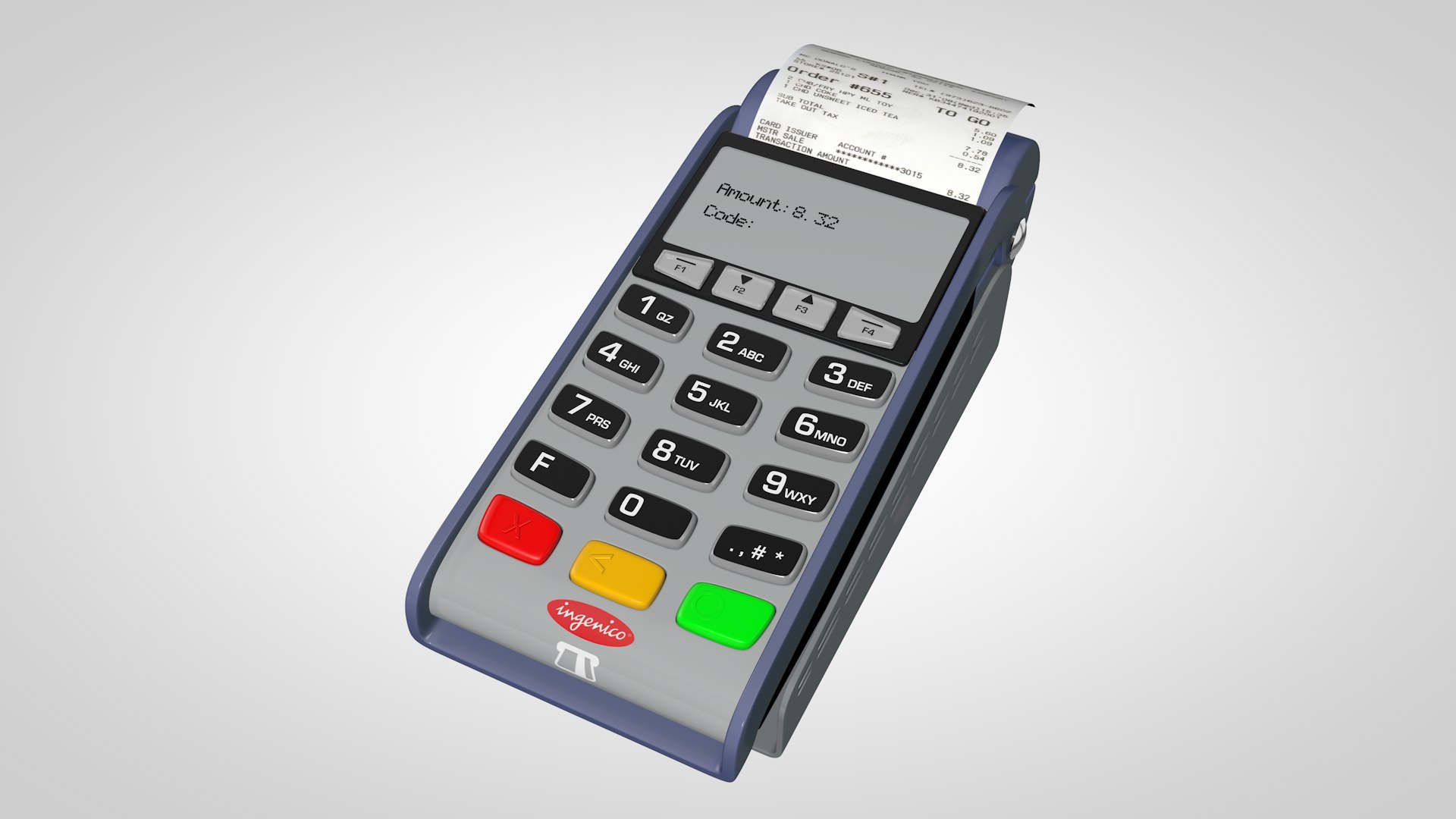 Credit Card Terminal 3d Model