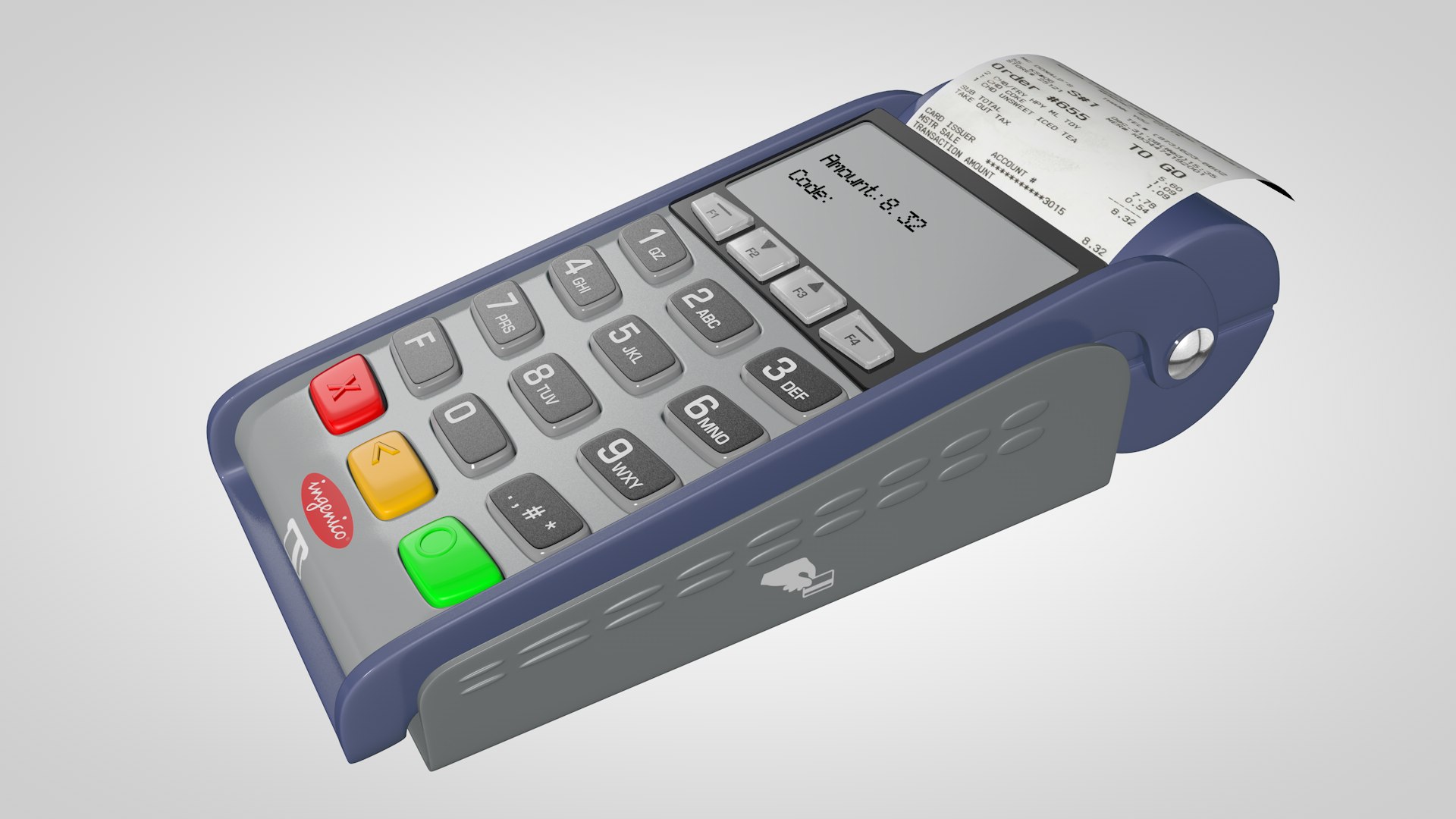 Credit Card Terminal 3d Model