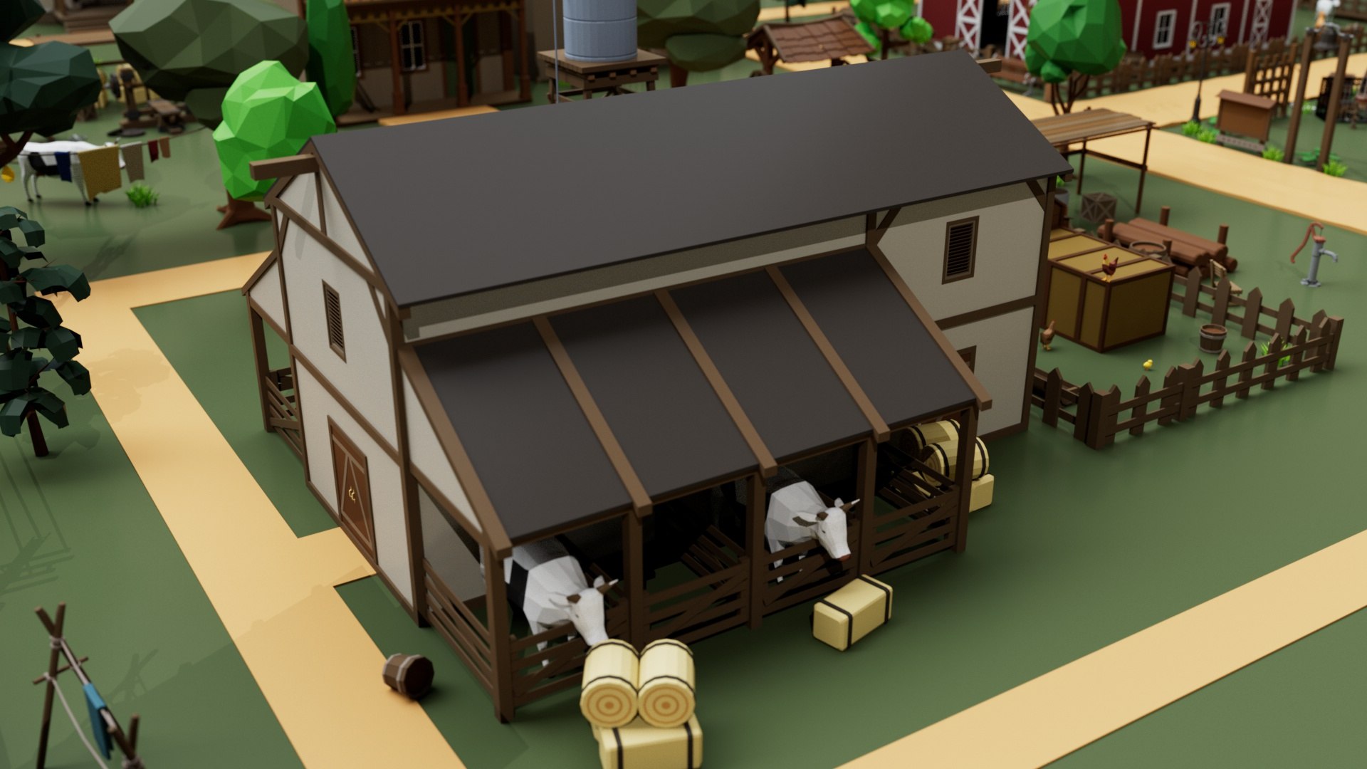 3D Farm House And Animals Mega Pack For Game Ready - TurboSquid 2334523