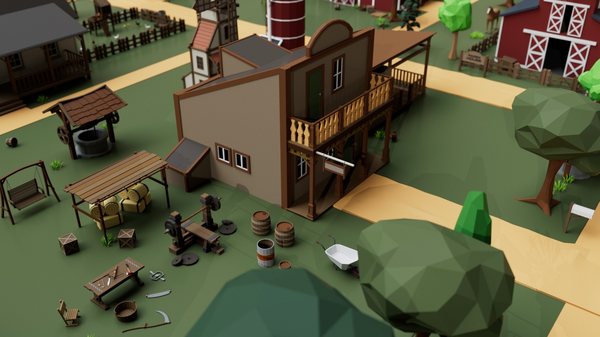 3D Farm House And Animals Mega Pack For Game Ready - TurboSquid 2334523